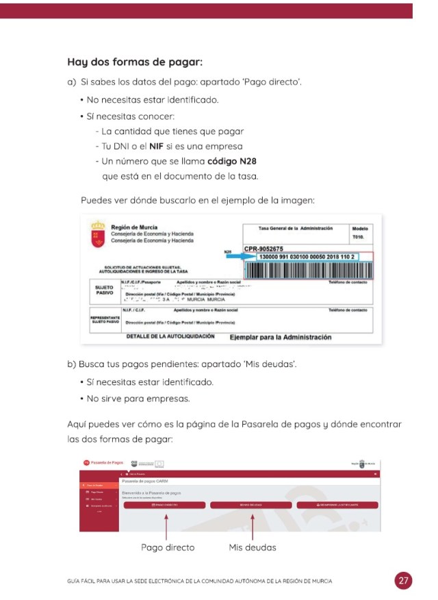 SEDE ELECTRÓNICA – Lectura fácil. Pago electrónico de Tasas a través de ...